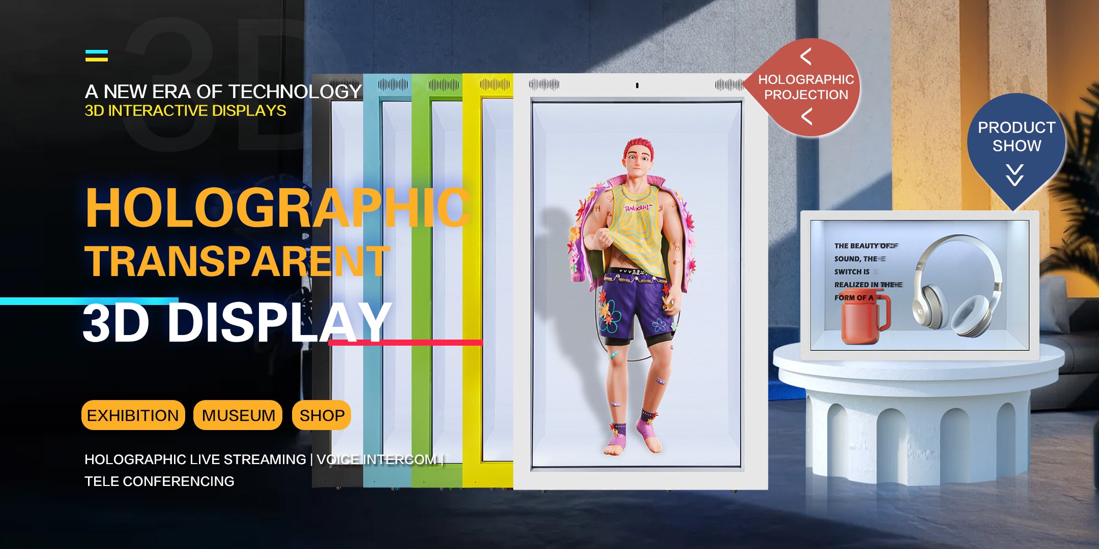 Leangle Digital Signage Touch Advertising Screen Holographic Display