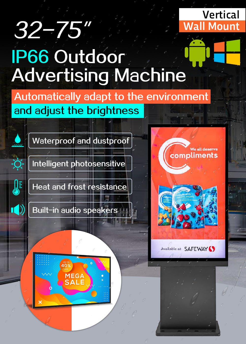 Leangle Digital Signage Touch Advertising Screen Holographic Display