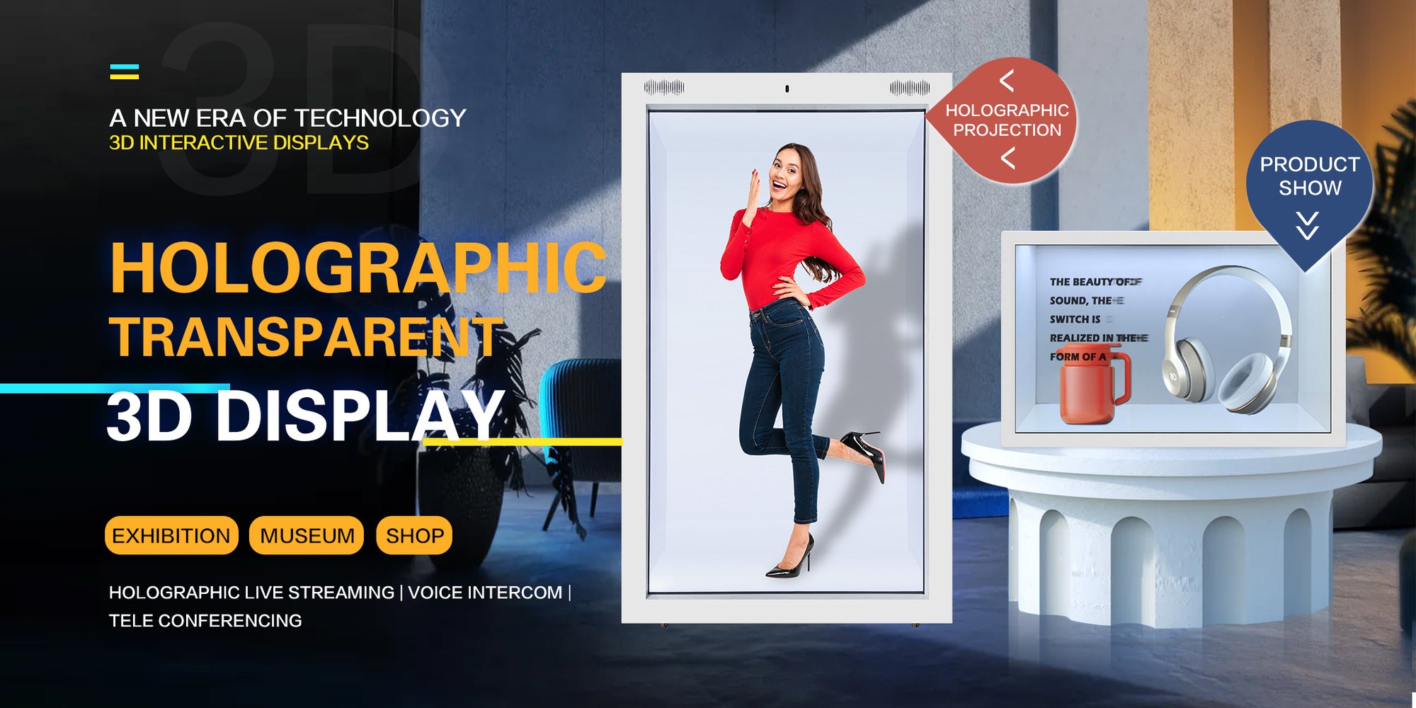 Leangle Digital Signage Touch Advertising Screen Holographic Display
